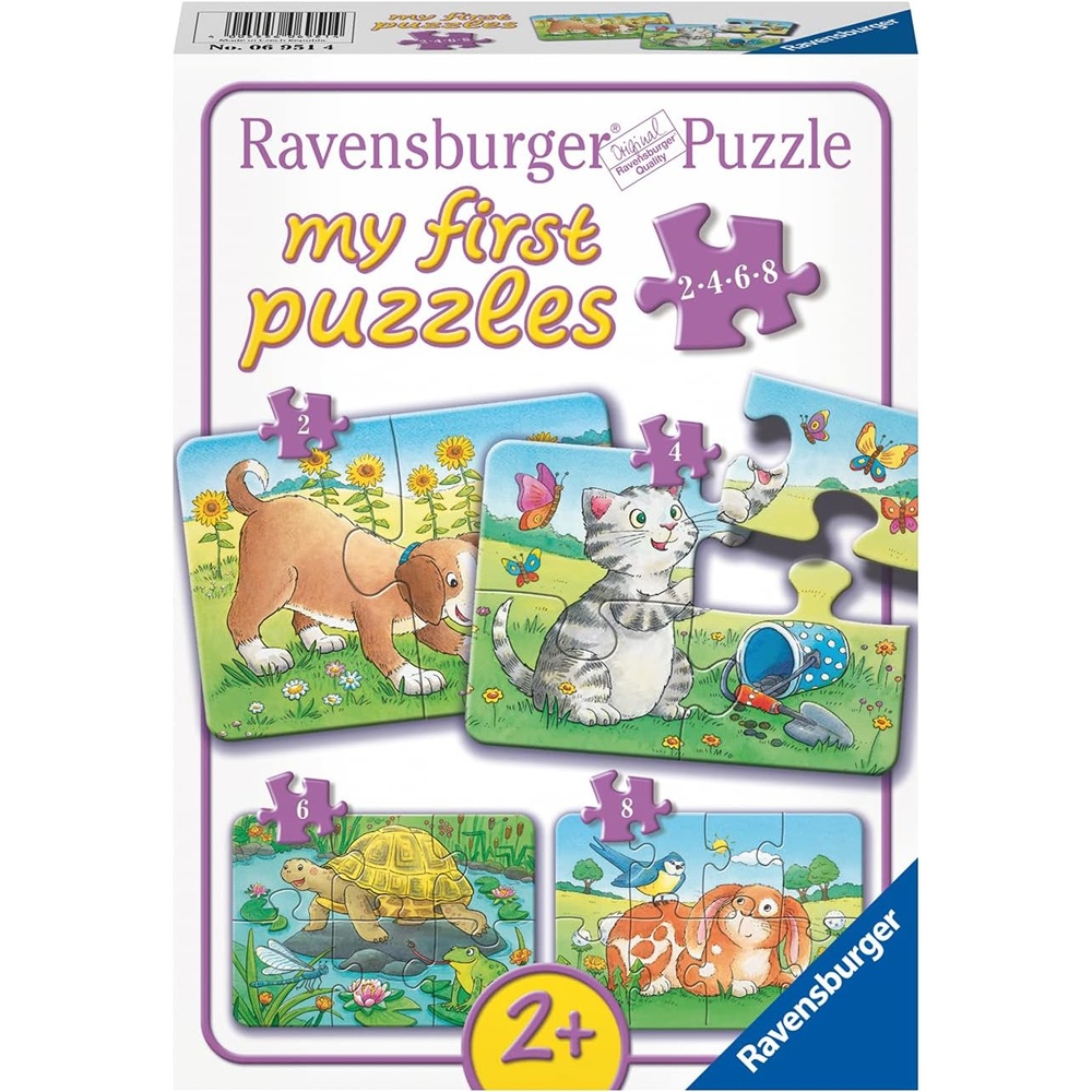 Ravensburger puzzle (slagalice) – Moje prve puzzle, 4 u 1, ljubimci