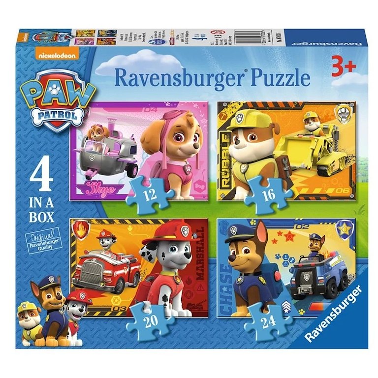 Ravensburger puzzle (slagalice) – Paw patrol, 4 u 1