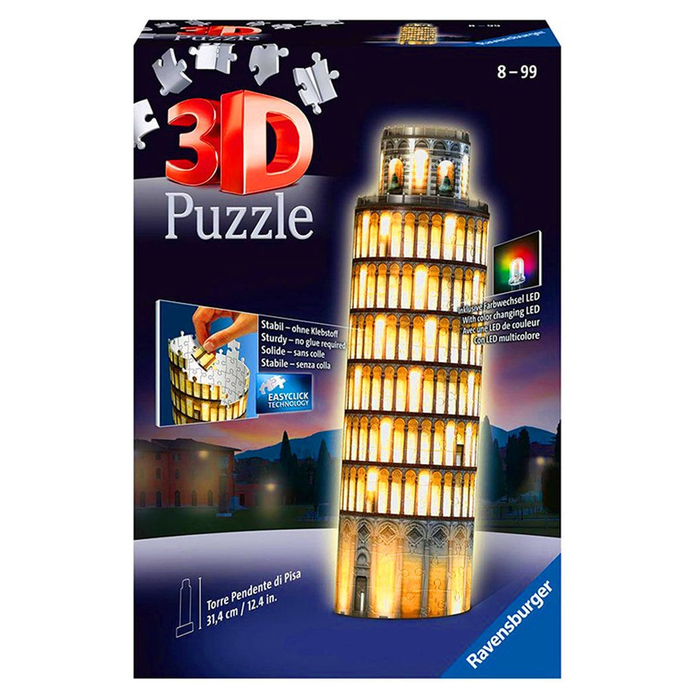 Ravensburger 3D puzzle (slagalice) – Toranj u Pizi nocno izdanje