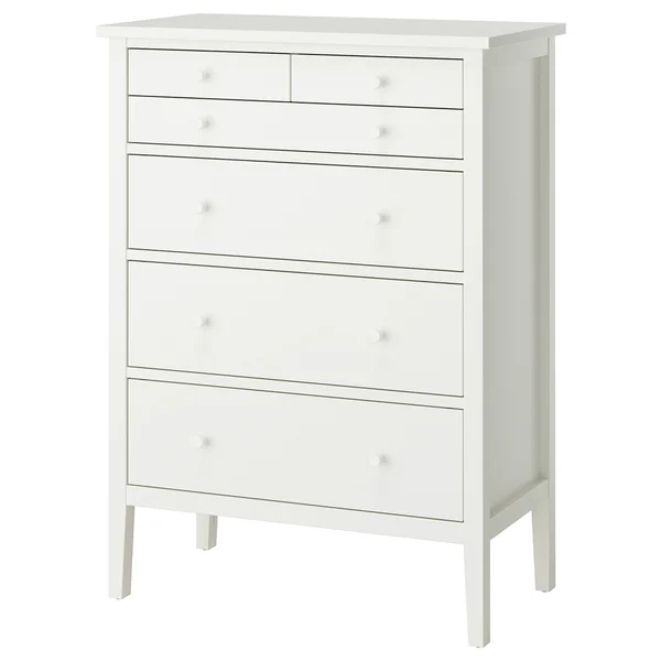 Komoda sa 6 fioka, bela, 89x48x122 cm