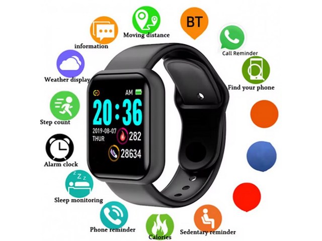 Smart watch, bracelet, crni