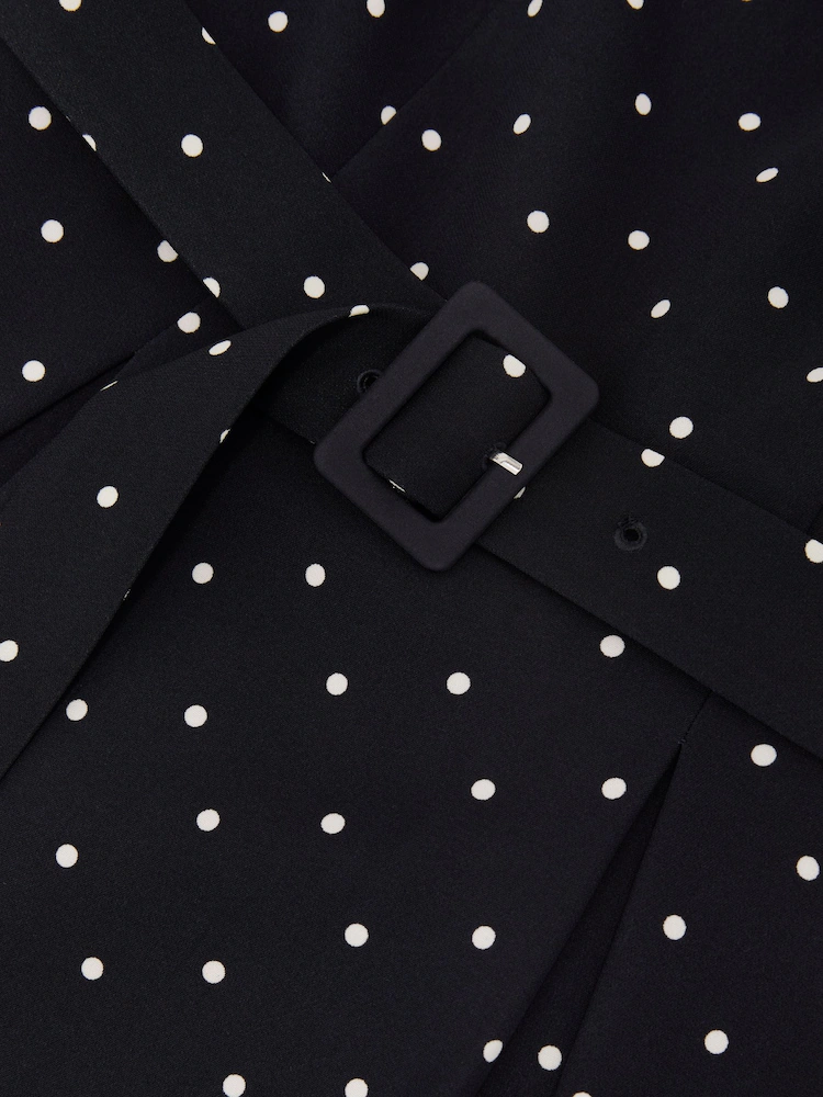 Polka-Dot Navy/Ivory - Mini haljina bez ramena Reiss Arven