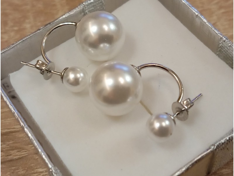 Elegantne srebrne minđuše sa biserima (1-67)