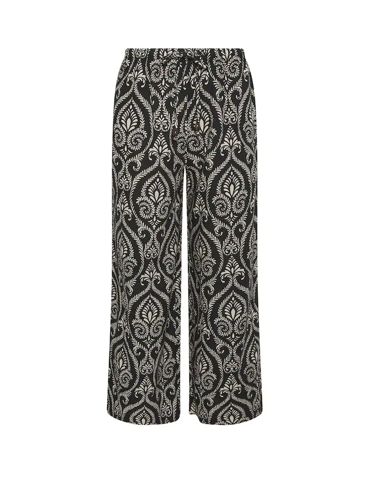 Crno - PixieGirl Petite Tile Print Pantalone širokih nogavica