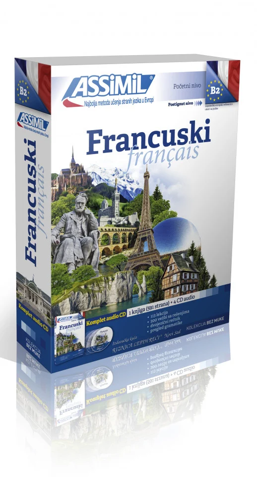 Francuski, A1-B2 nivoa, jedna knjiga 4 audio CD-a
