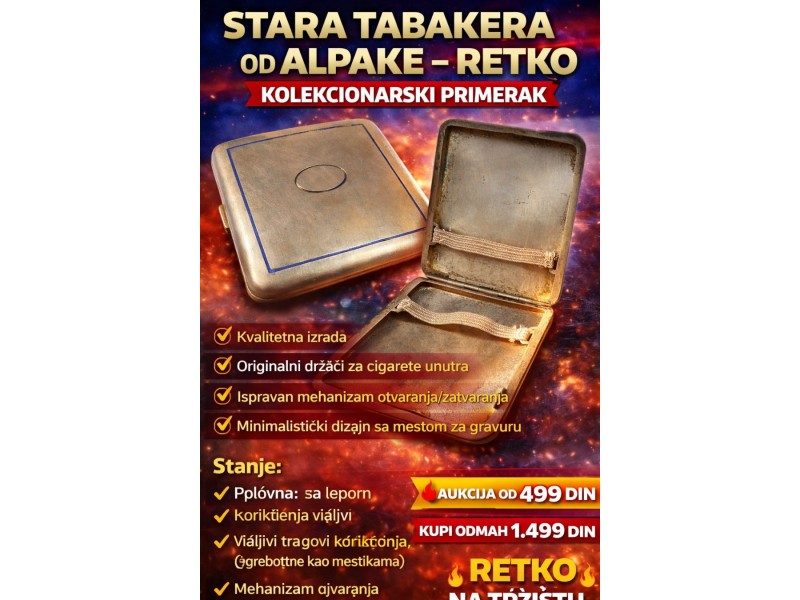 Stara tabakera od alpake – retro
