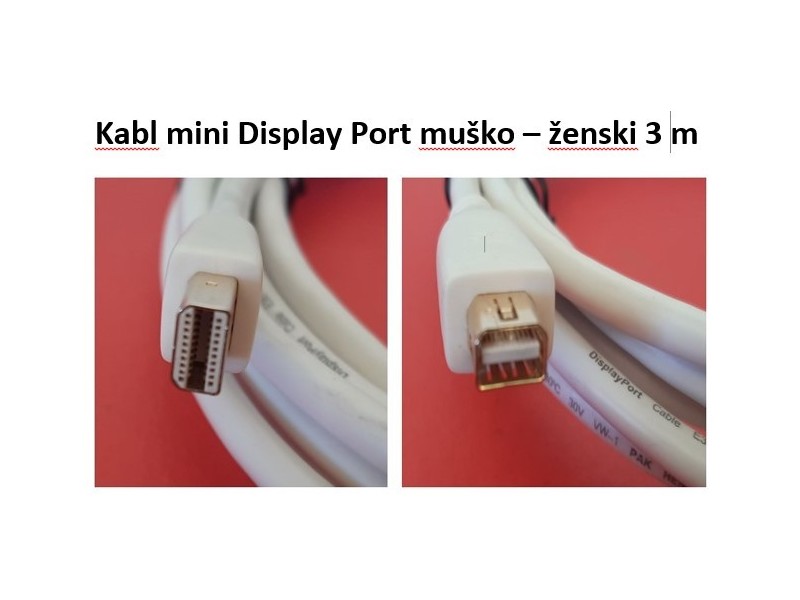 Mini DisplayPort produžni kabl (muško- ženski) 3m NOV