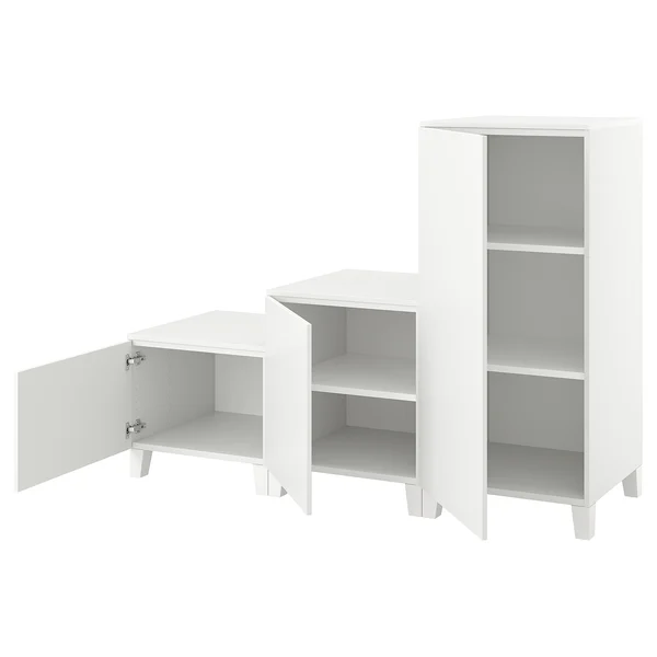 Garderober s 3 vrata, bela/Fonnes bela, 180x57x133 cm