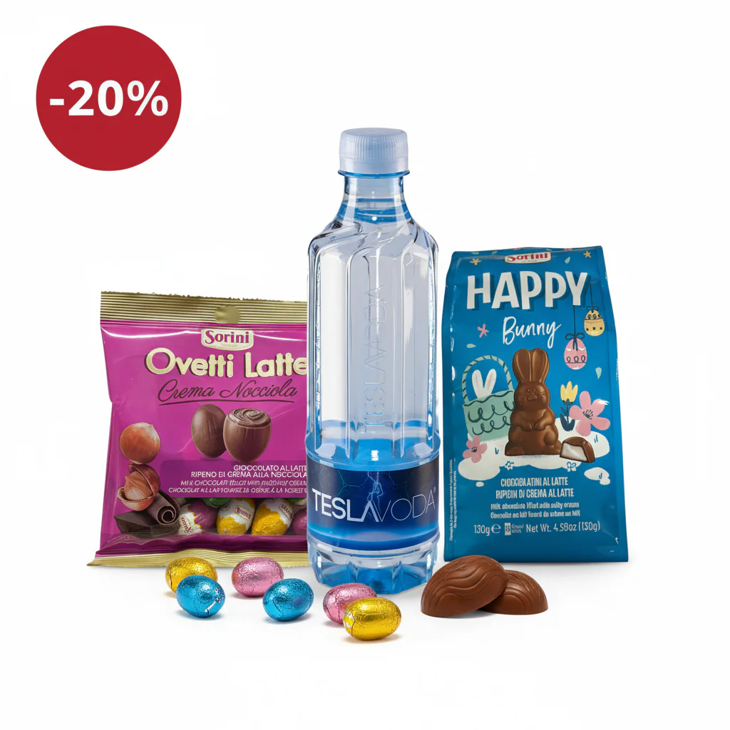 USKRŠNJI SET – TESLA VODA + SORINI MILK EGGS + HAPPY BUNNY PRALINE