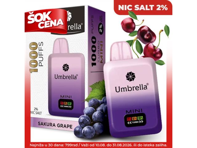 VAPE 1000 PUFFS TURBO MINI SAKURA GRAPE 2%