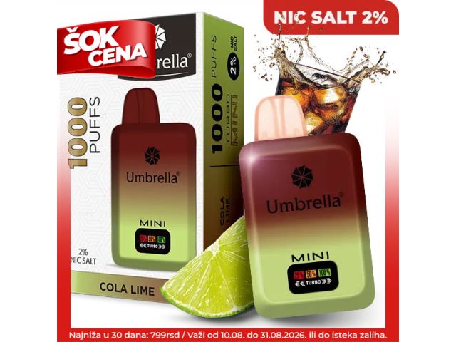 VAPE 1000 PUFFS TURBO MINI COLA LIME 2%