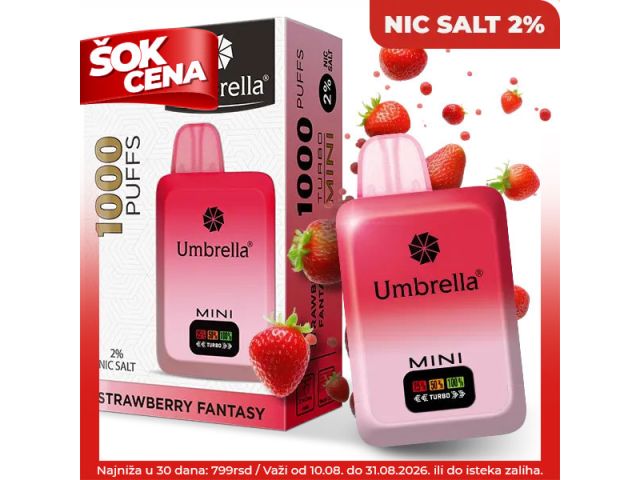 VAPE 1000 PUFFS TURBO MINI STRAWBERRY FANTASY 2%