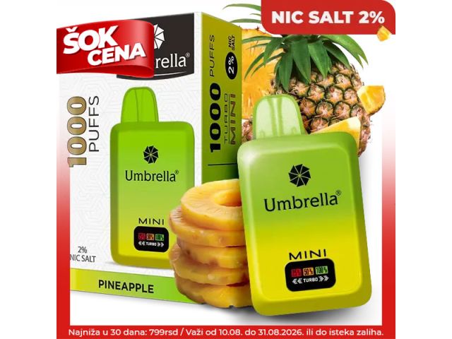 VAPE 1000 PUFFS TURBO MINI PINEAPPLE 2%