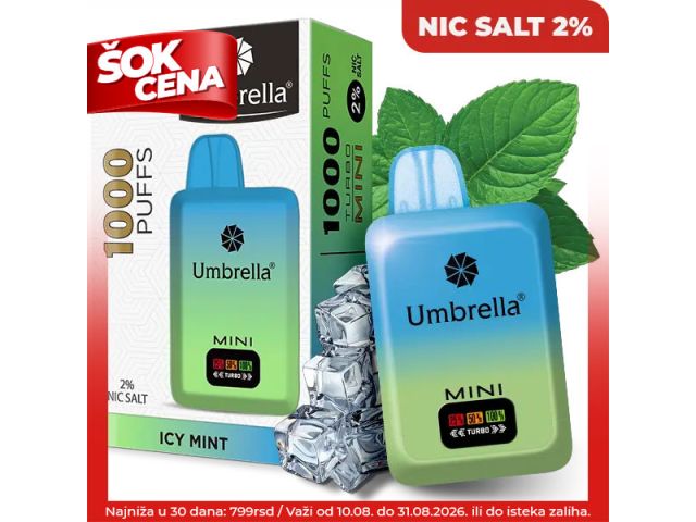 VAPE 1000 PUFFS TURBO MINI ICY MINT 2%