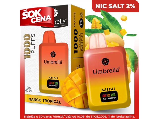VAPE 1000 PUFFS TURBO MINI MANGO TROPICAL 2%