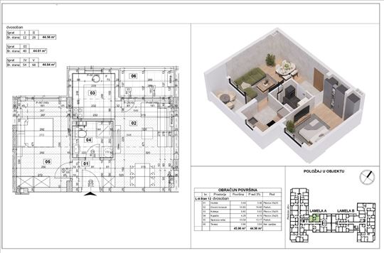 Dvosoban stan 46 m², Telep, Novi Sad, 4/5 sprat!