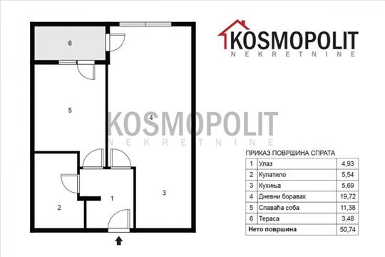 Pančevo, Centar, Stan, 2.0, 51m2