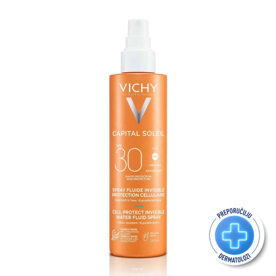 Vichy Capital Soleil Vodeno-fluidni sprej za zaštitu ćelija kože SPF 30, 200ml