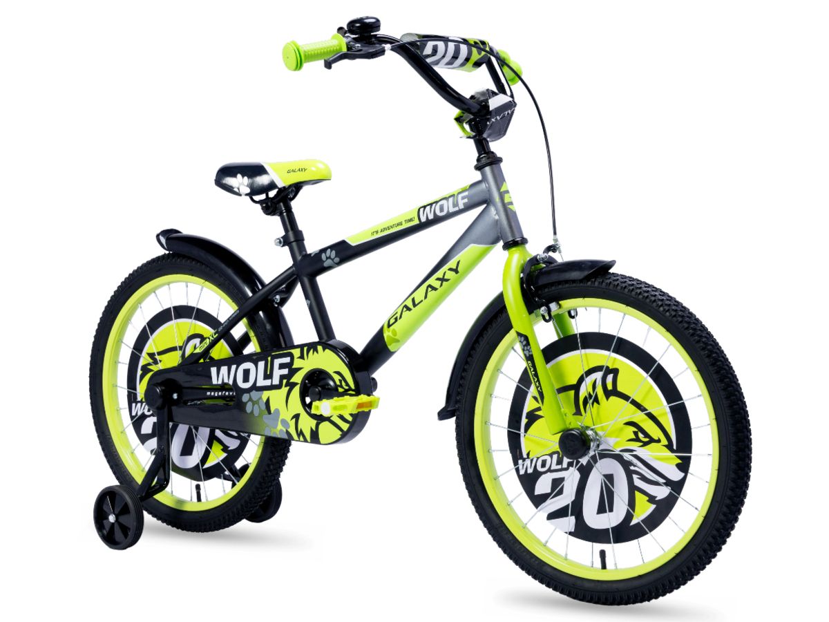 GALAXY DEČIJI BICIKL WOLF 20" CRNA/SIVA/NEON ZELENA