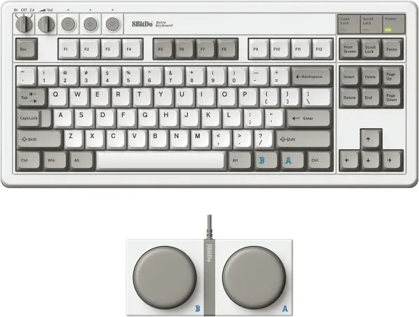 Bežična tastatura 8BitDo Retro 87/mehanička/white + Dual Super Buttons