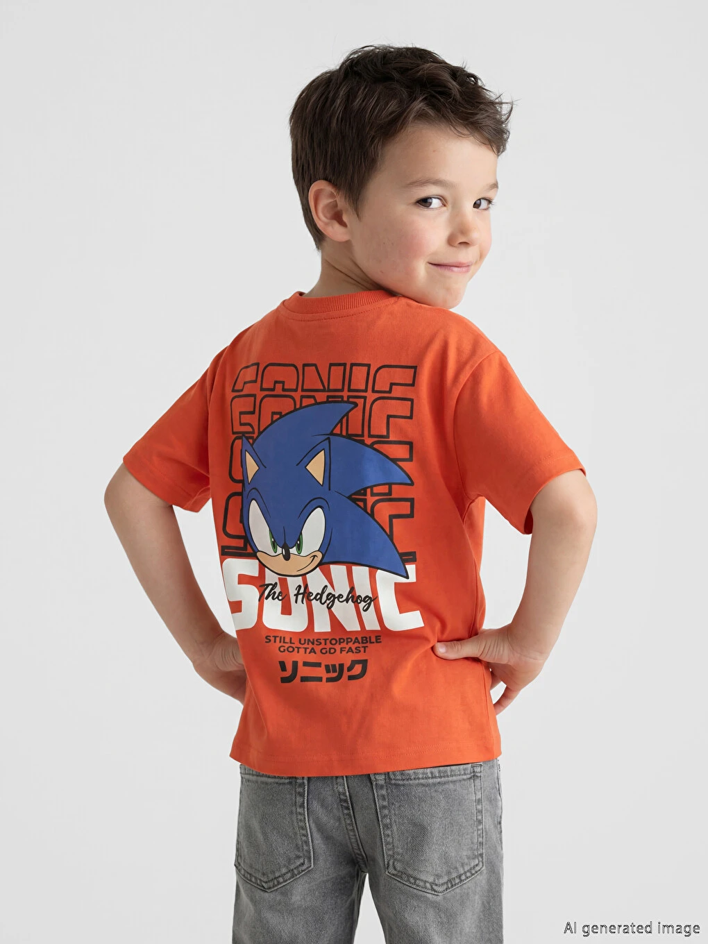 LCW Kids Dečija Majica Sa Okruglim Izrezom Sa Sonic Printom