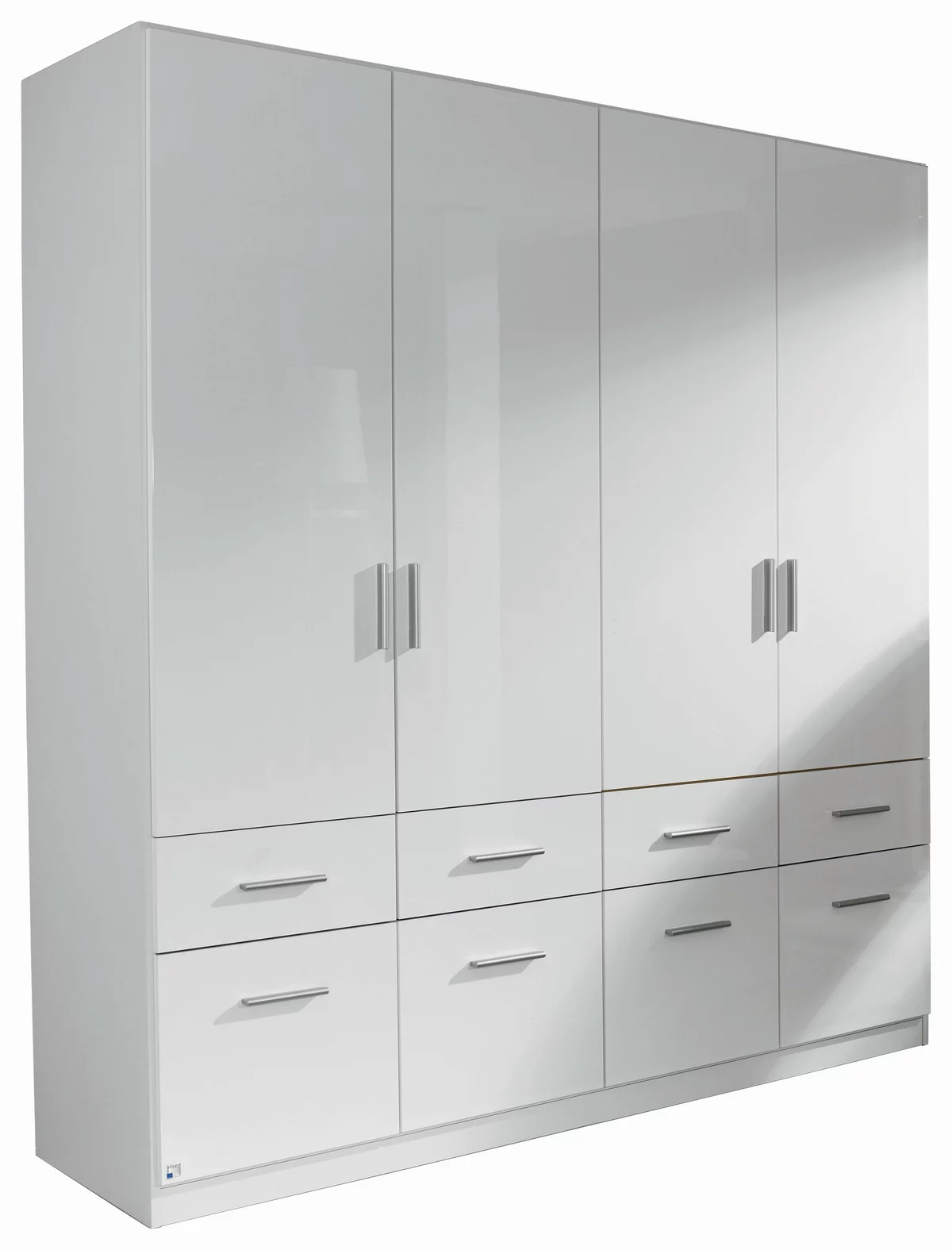 Carryhome ORMAR SA KLASIČNIM VRATIMA bela, bela visoki sjaj 181/197/54 cm