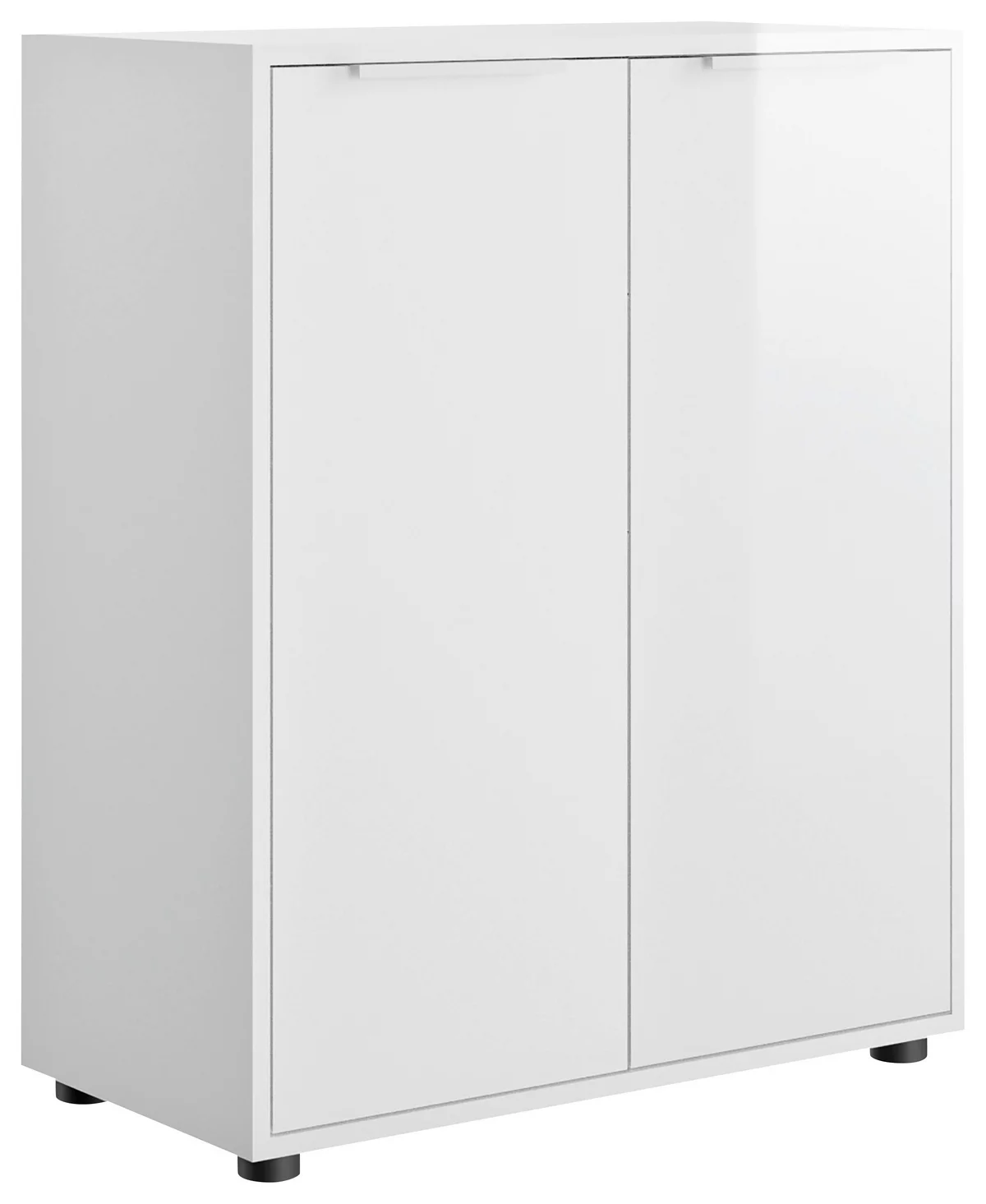 Carryhome KOMODA 72/87/35,3 cm bela visoki sjaj