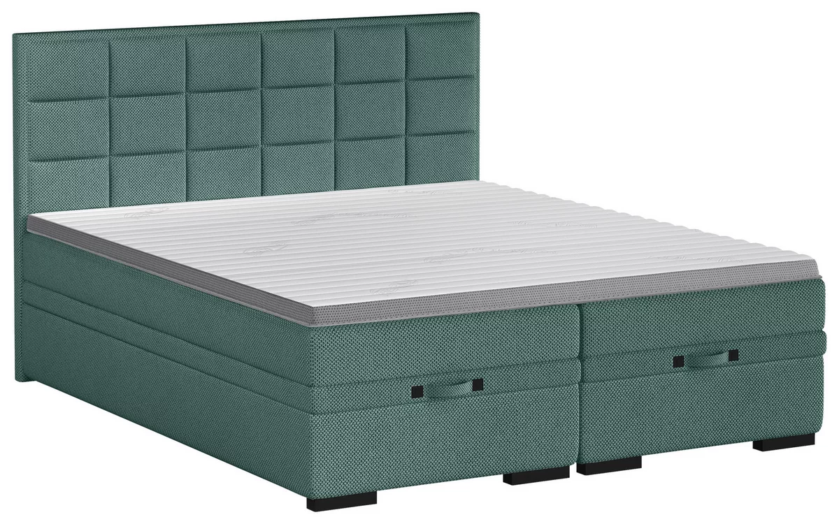 BOXSPRING KREVET 180/200 cm tamnozelena