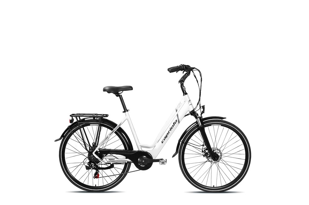 BICIKL CAPRIOLO E-BIKE E-CITY LADY 28" belo-crno