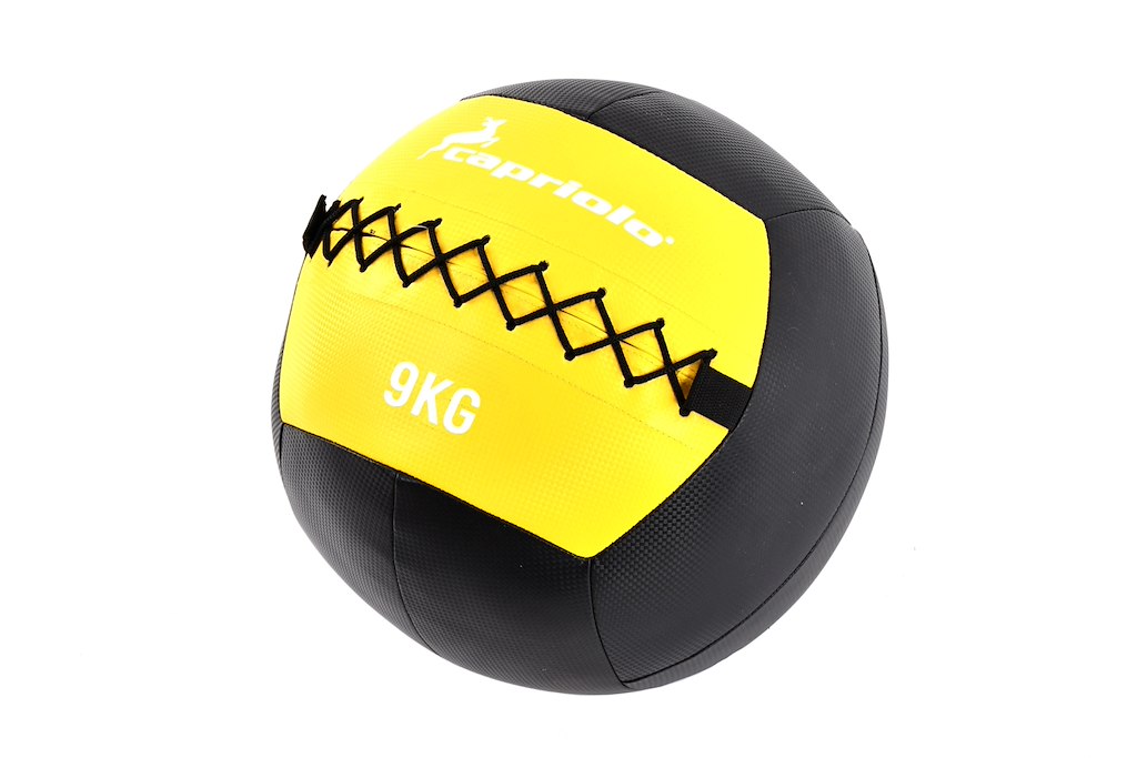 TRENAŽER-LOPTA WALL BALL 9kg CRNO/ŽUTA