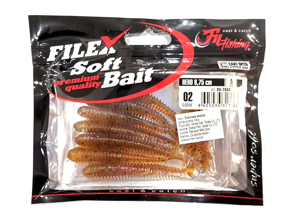 SILIKONSKA VARALICA FILEX WORM-SHAD HERO 02 8.75CM