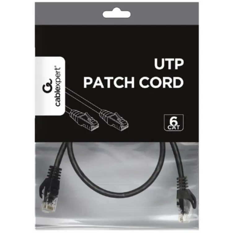 PP6U-0.25M/BK Gembird Mrezni kabl, CAT6 UTP Patch cord 0.25m black