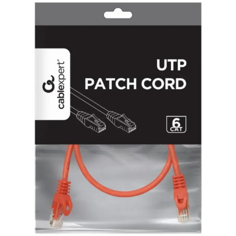 PP6U-0.5M/R Gembird Mrezni kabl, CAT6 UTP Patch cord 0.5m red
