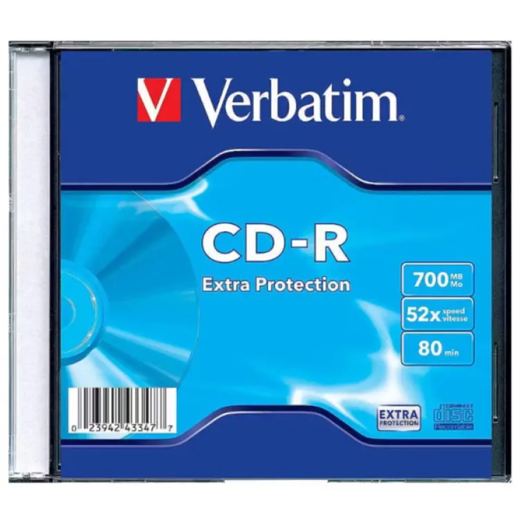 VERBATIM plasticna kutija CD-R 700MB 52X SLIM CASE 43347 43348 77DL/Z