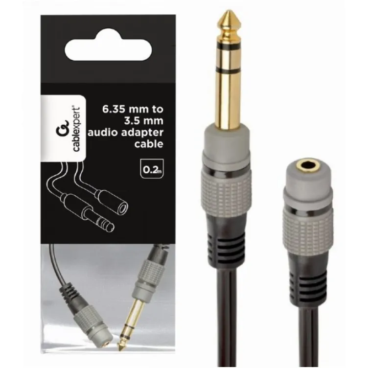 A-63M35F-0.2M Gembird 6.35mm to 3.5mm audio adapter cable, 0.2m