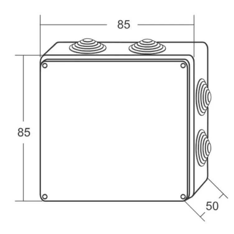 Razvodna kutija sa gumenom zaptivkom ME-K85x85x50mm (7 uvodnica) IP55