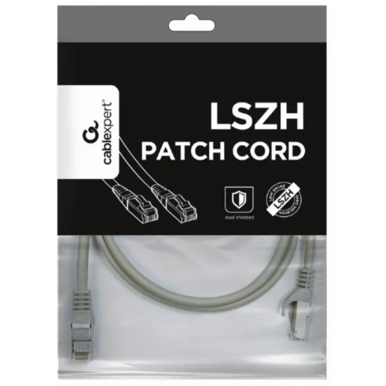 PP6A-LSZHCU-1M Gembird Mrezni kabl, SFTP CAT.6A BAKARNI LSZH Patch cord 1m Grey