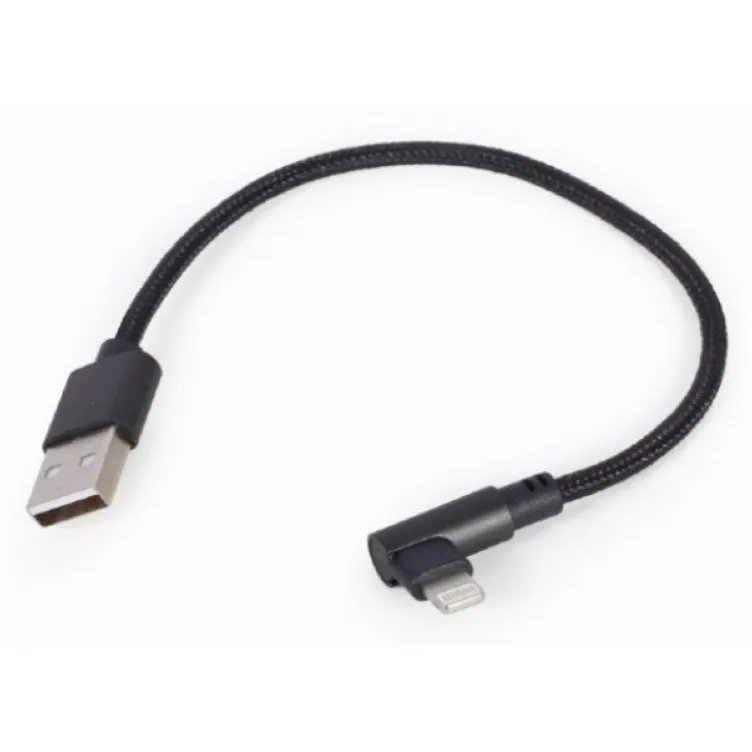 CC-USB2-AMLML-0.2M Gembird pod uglom USB 8-pin kabl za punjenje i prenos podataka, 0.2 m, black
