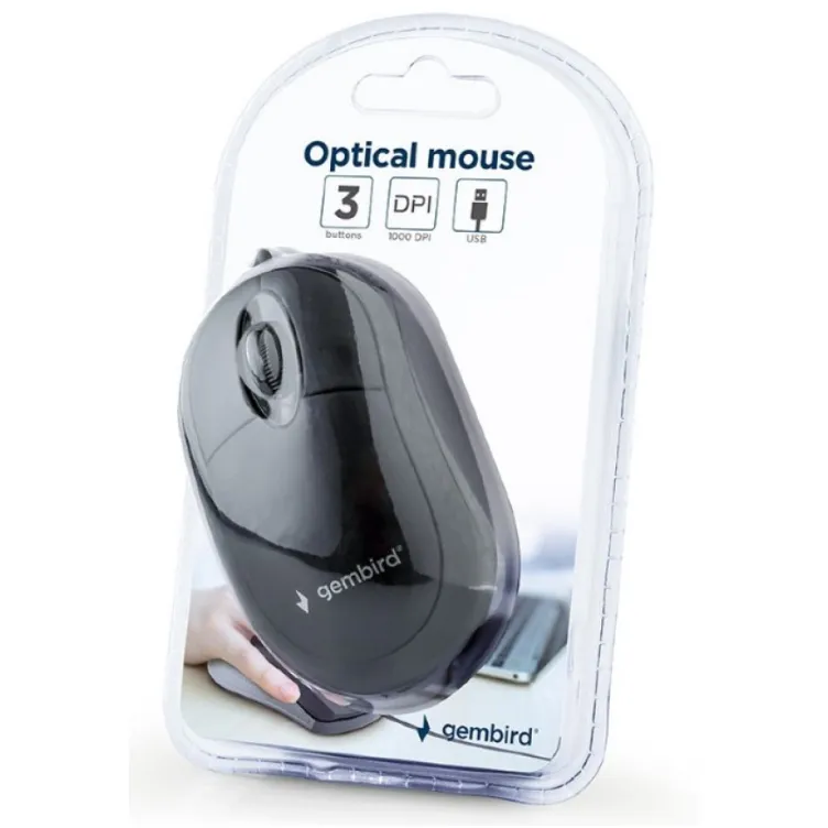 MUS-U-01 Gembird Opticki mis 1000Dpi black 94mm USB