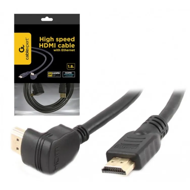 CC-HDMI490-6 Gembird HDMI kabl 4K UHD, Ethernet, konektor pod uglom 90 stepeni 1,8m A
