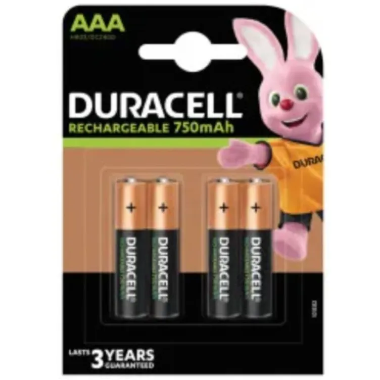 Duracell 750mAh AAA R3 MN2400, PAK4 CK,punjive NiMH baterije (rechargeable Duralock StayCharged 3g)