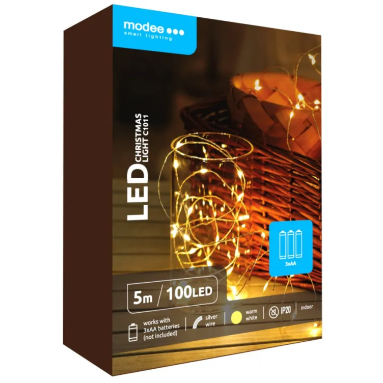 Modee Lighting * ML-C1011 Lampice za jelku sa 100 toplo belih LED dioda,5m toplo bele, 3xAA