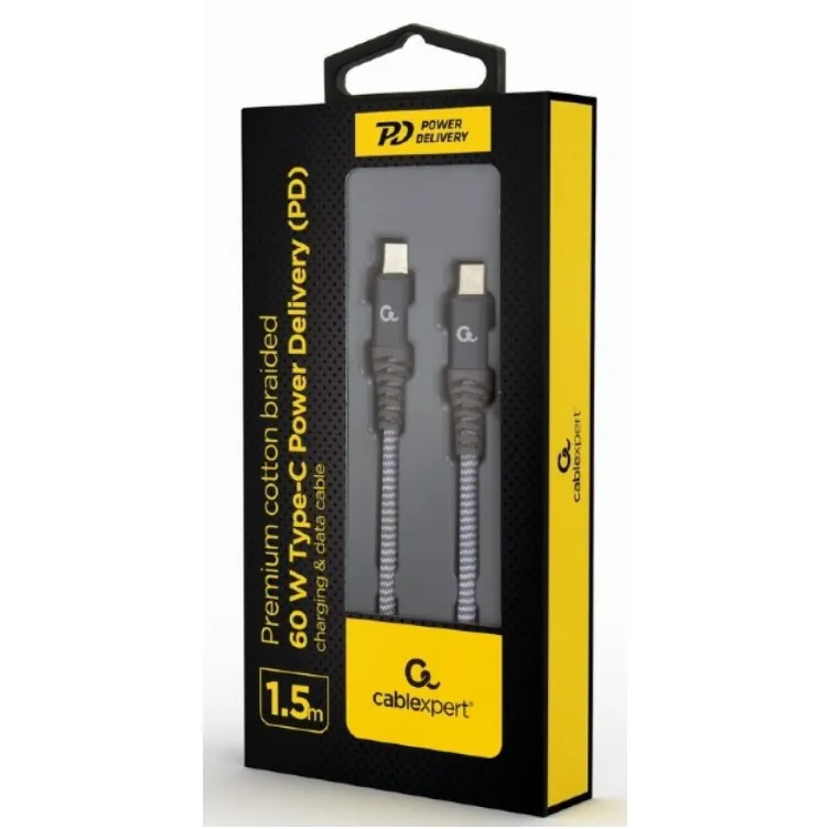 CC-USB2B-CMCM60-1.5M Gembird 60W Type-C Power Delivery (PD) premium charging & data cable, 1.5m