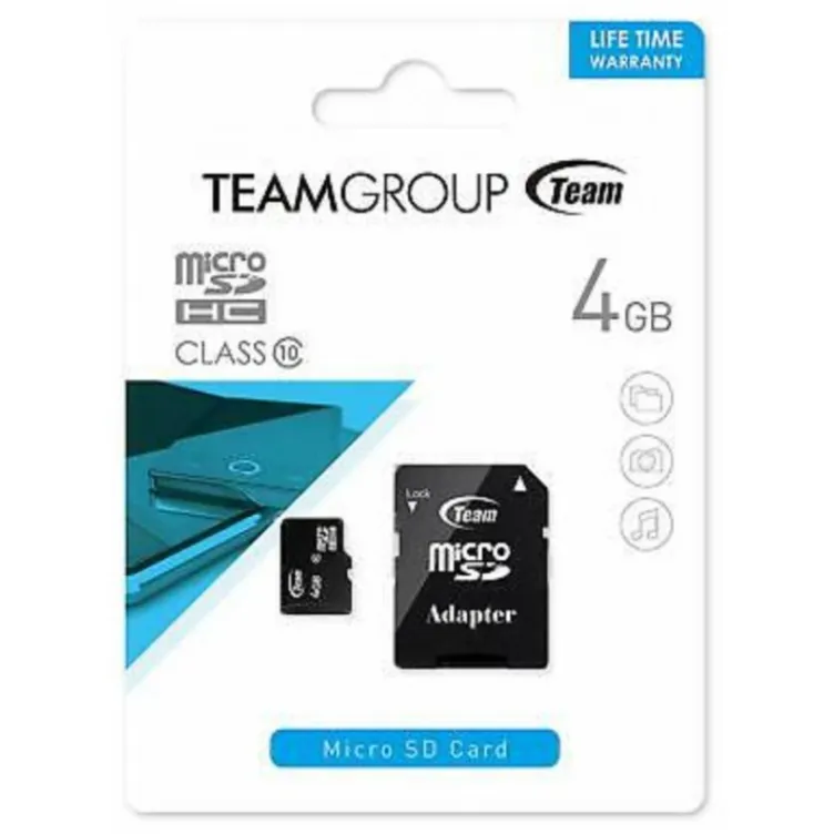 TeamGroup MICRO SDHC 4GB CLASS 10+SD Adapter TUSDH4GCL1003