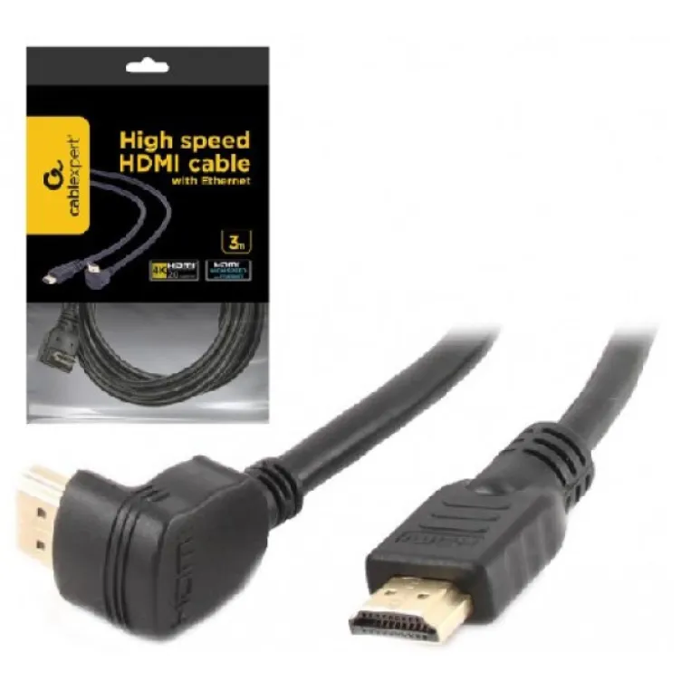 CC-HDMI490-10 Gembird HDMI kabl 4K UHD, Ethernet, konektor pod uglom 90 stepeni 3m A