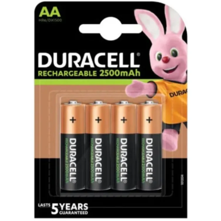 Duracell 2500mAh AA R6 MN1500, PAK4 CK,punjive NiMH baterije (rechargeable Duralock stay charged 5g)