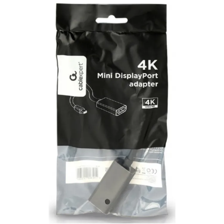A-mDPM-DPF4K-01 Gembird 4K Mini DisplayPort to DisplayPort adapter cable, black A