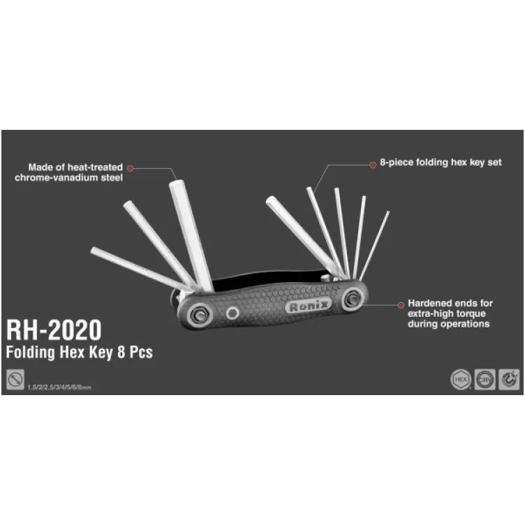 Alat RH-2020 Sklopivi set HEX kljuceva 8-delni CR-V 1.5-8mm