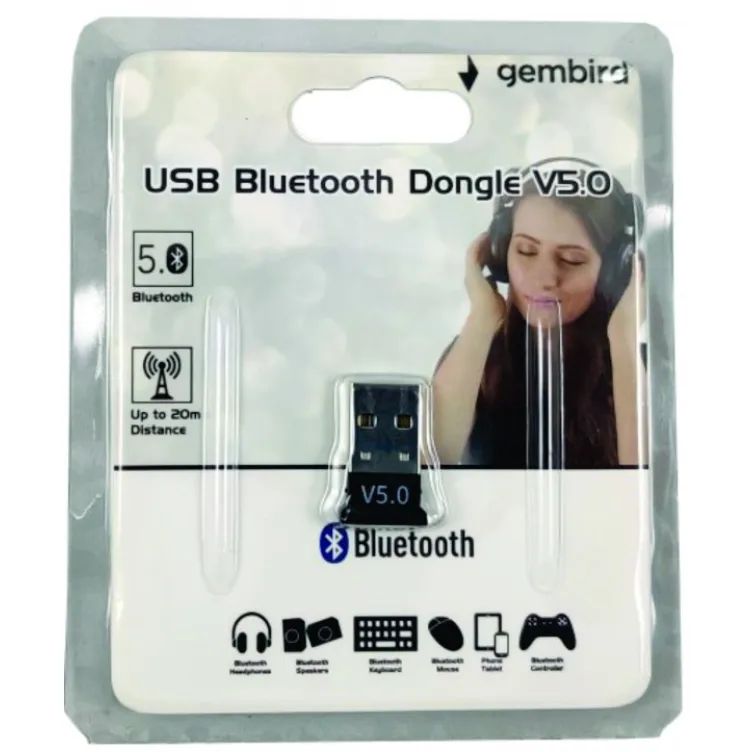 BTD-MINI8 ** Gembird USB2.0/3.0 Bluetooth dongle v5.0, 2.4Ghz 3MB/s(24Mbps) 8dBm 20m BR8651(399)