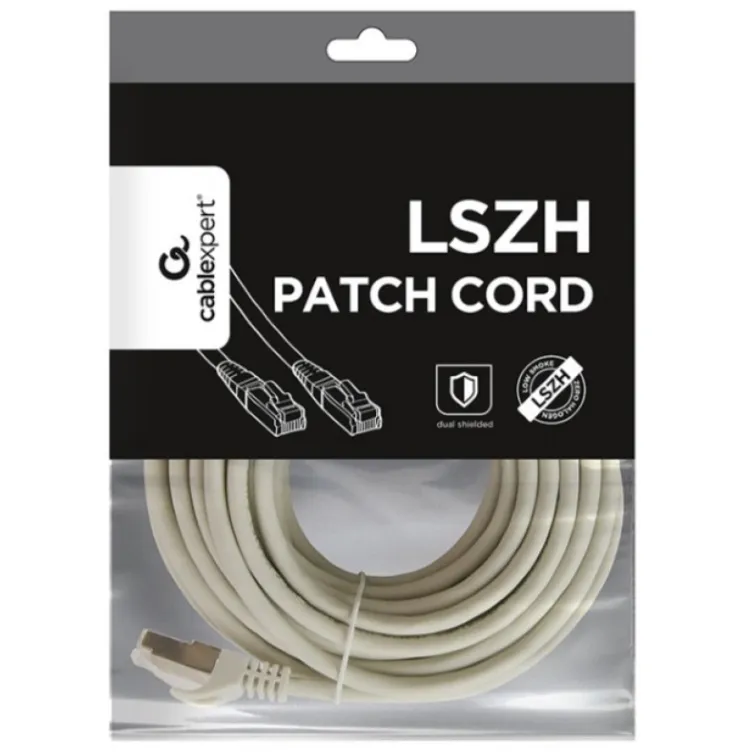 PP6A-LSZHCU-10M Gembird Mrezni kabl, SFTP CAT.6A BAKARNI LSZH Patch cord 10m Grey